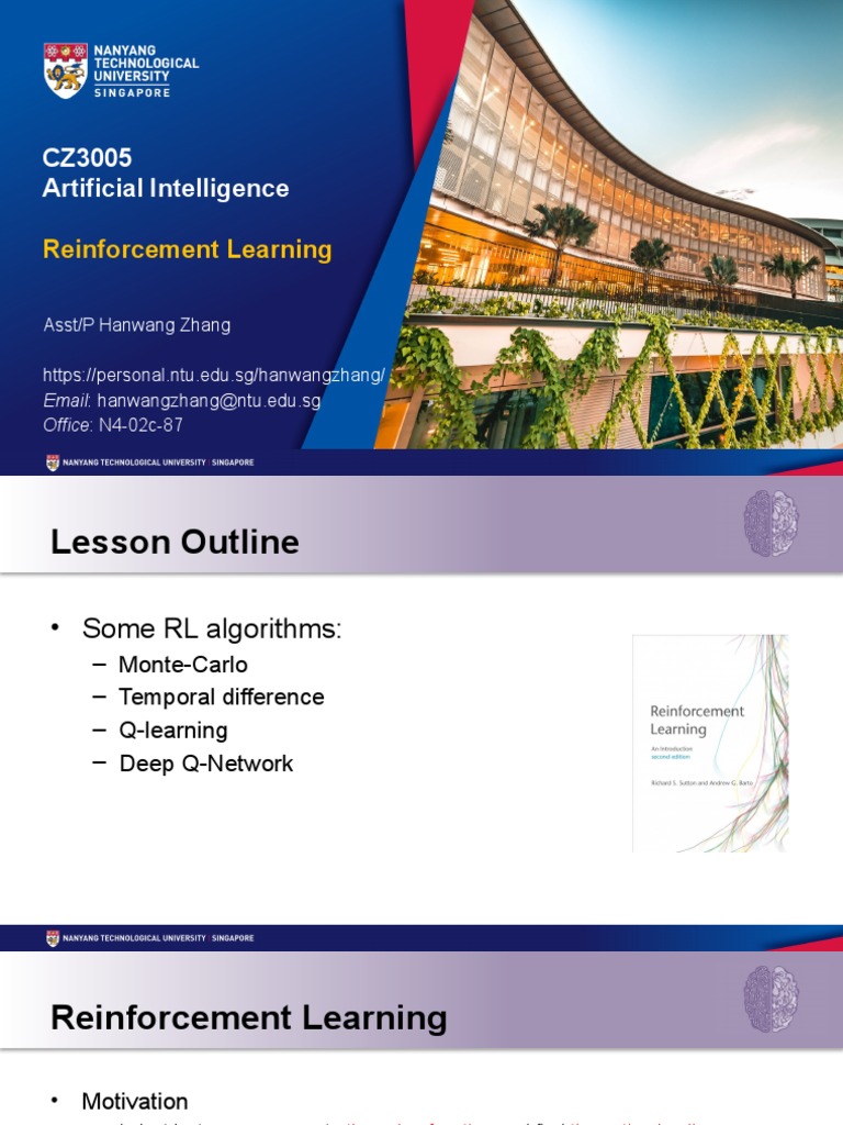 New CZ3005 Module 5 - Reinforcement Learning | PDF | Monte Carlo Method | Computer Science