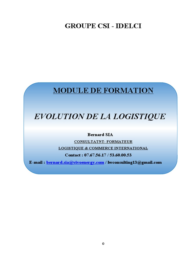 Évolution de la Logistique au XXIe Siècle | PDF | Logistique | Informatique