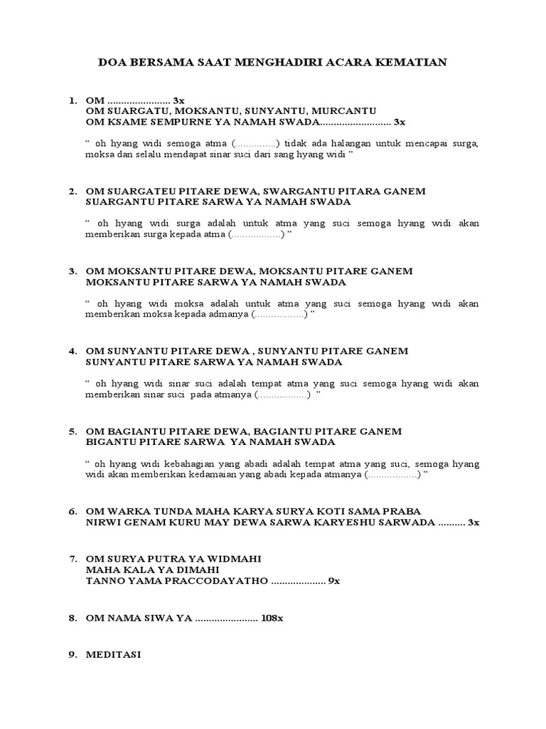 Doa Hindu 2 | PDF