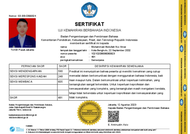 Sertifikat UKBI | PDF