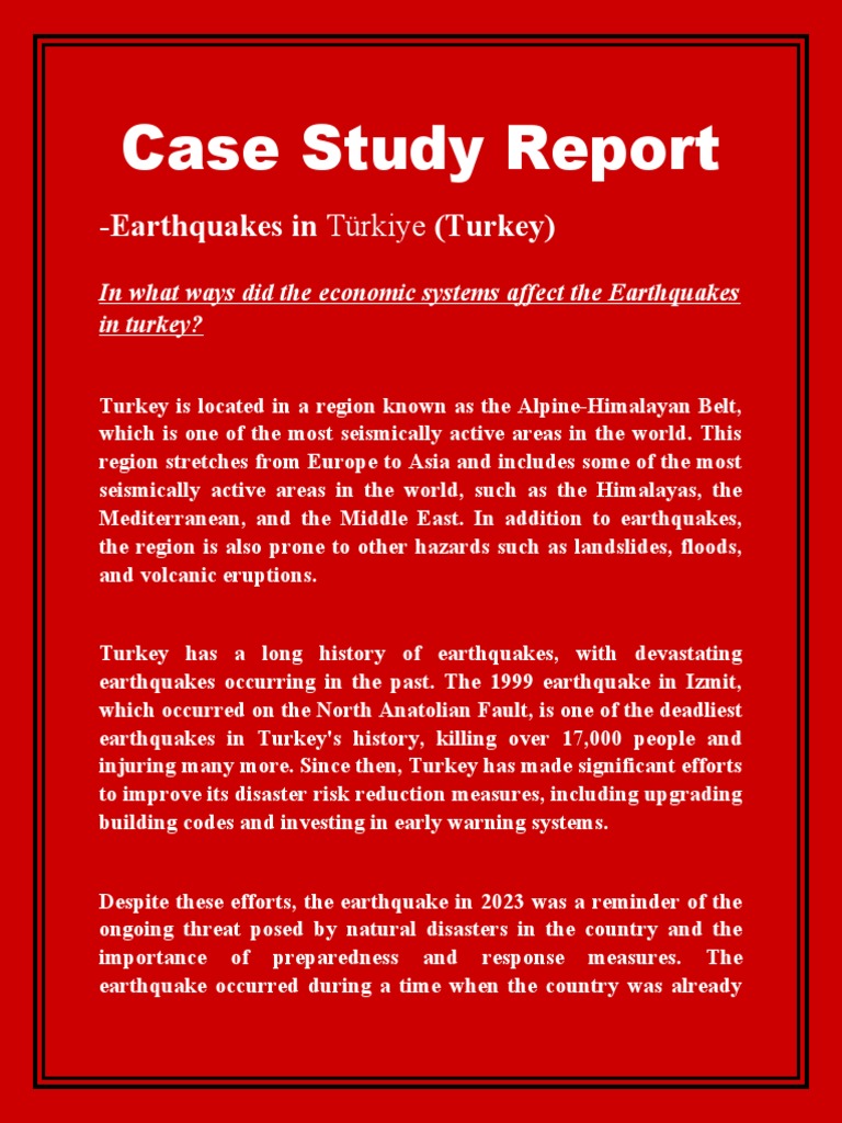 Turkey 2023 Earthquake Case Study | PDF