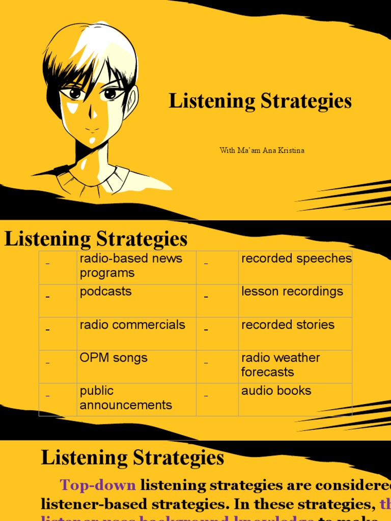q2 Week1 Listening Strategies | PDF