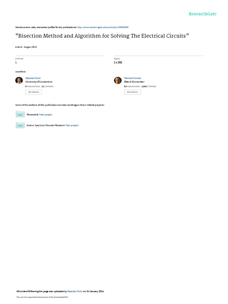 Bisection Method and Algorithm For Solving The Electrical Circuits | PDF | Nonlinear System ...