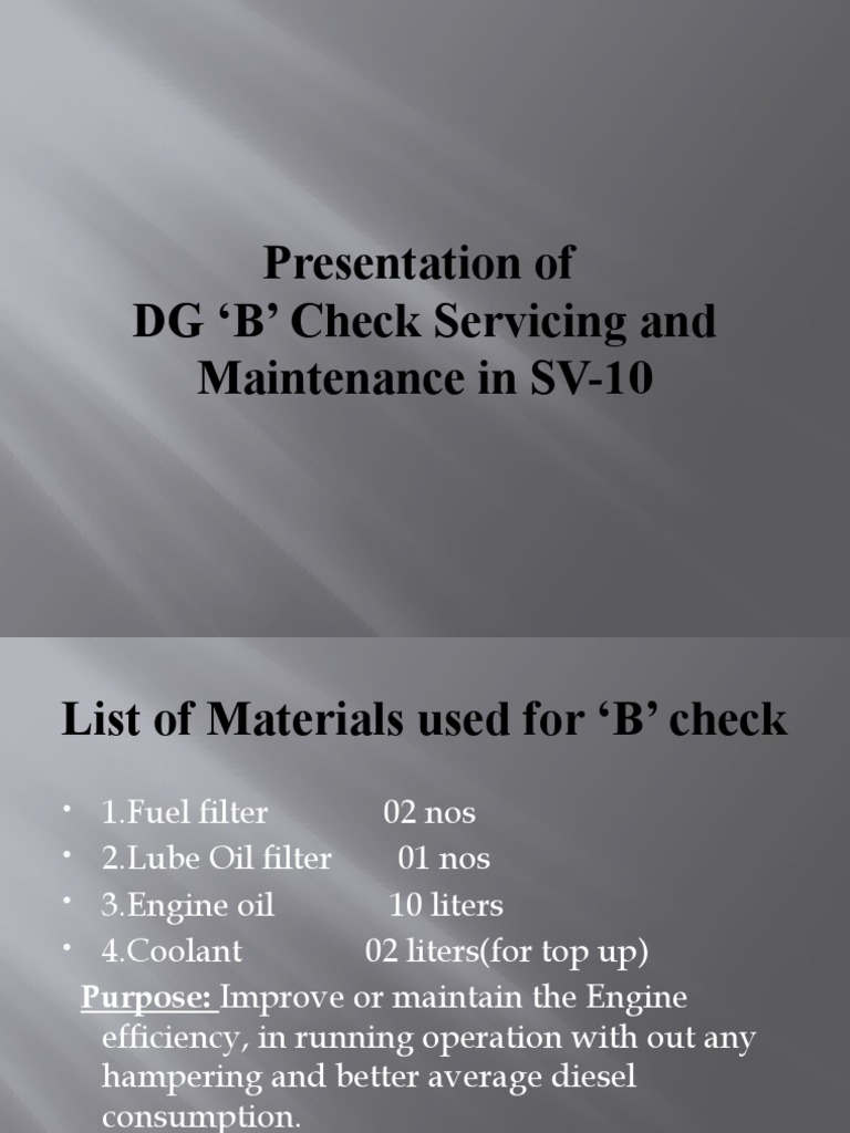 DG set B check PPT | PDF