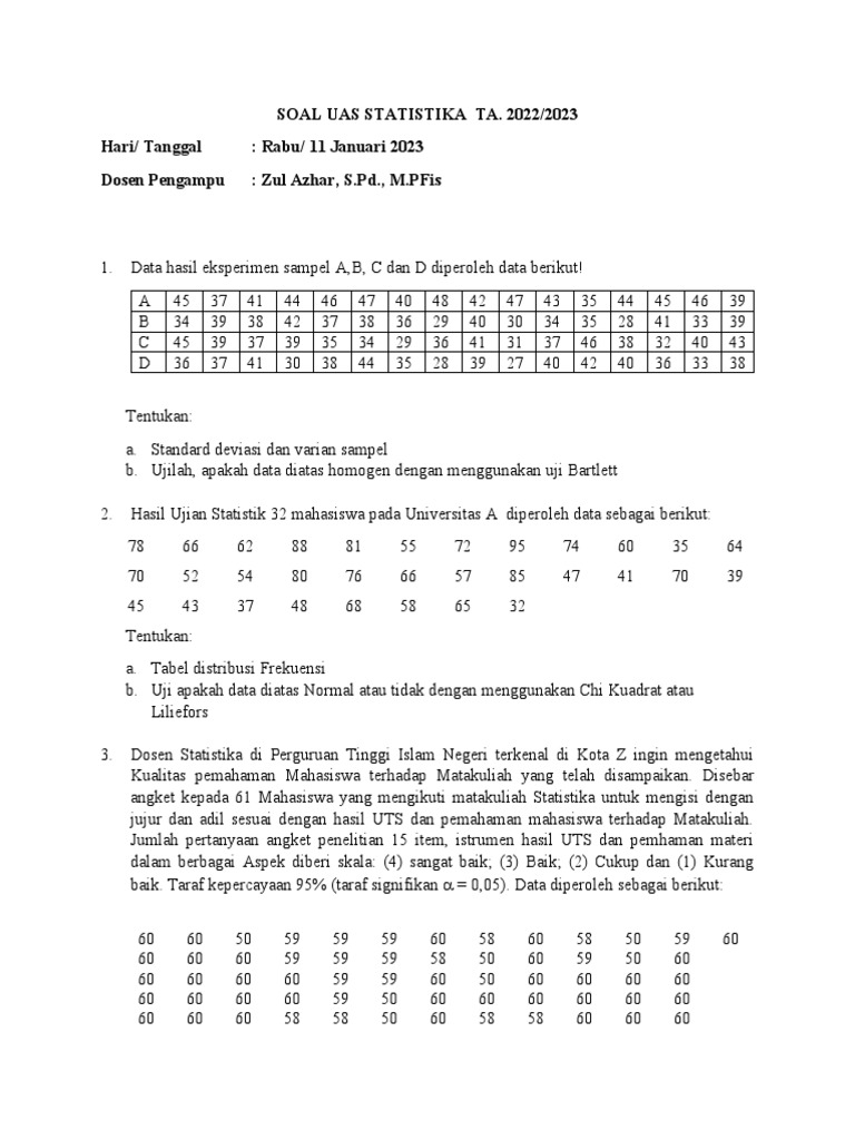 Uas Statistika | PDF