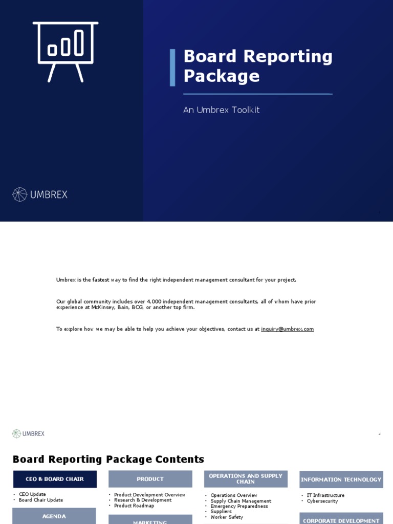 Board Reporting Package by Umbrex 5 23 23 | PDF