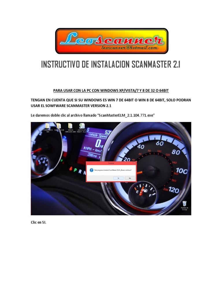 Instructivo de Instalacion Scanmaster 2.1 Leoscanner | PDF
