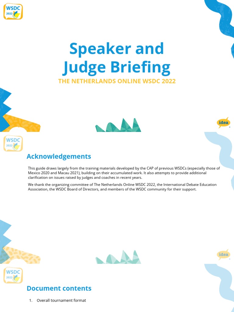 WSDC 2022 Debater and Judge Briefing | PDF | Tobacco Smoking | Addiction