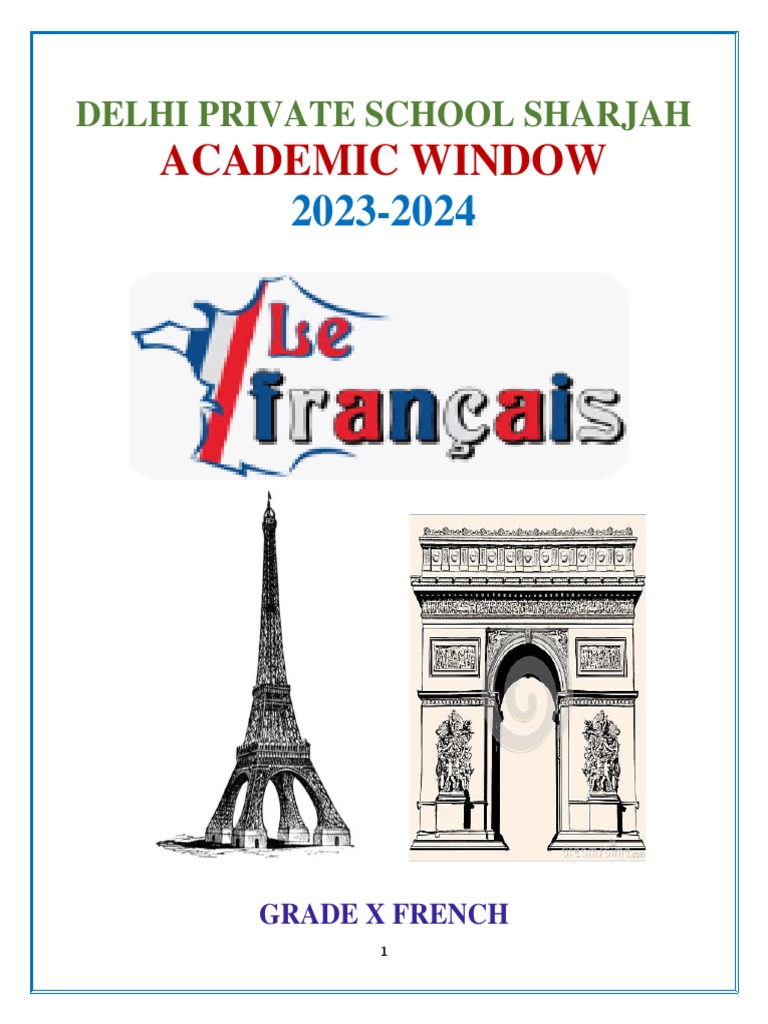 2023-2024-Class X-French-Part 1-AW | PDF