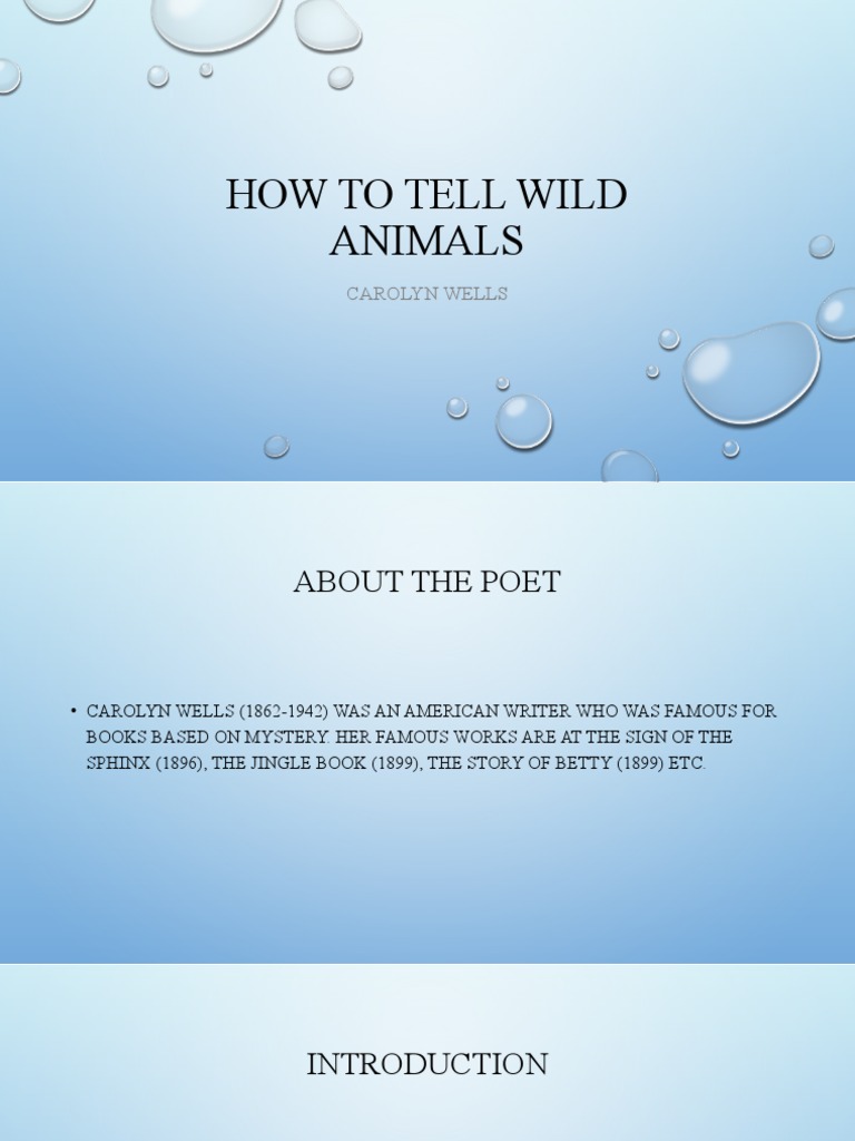 How To Tell Wild Animals | PDF