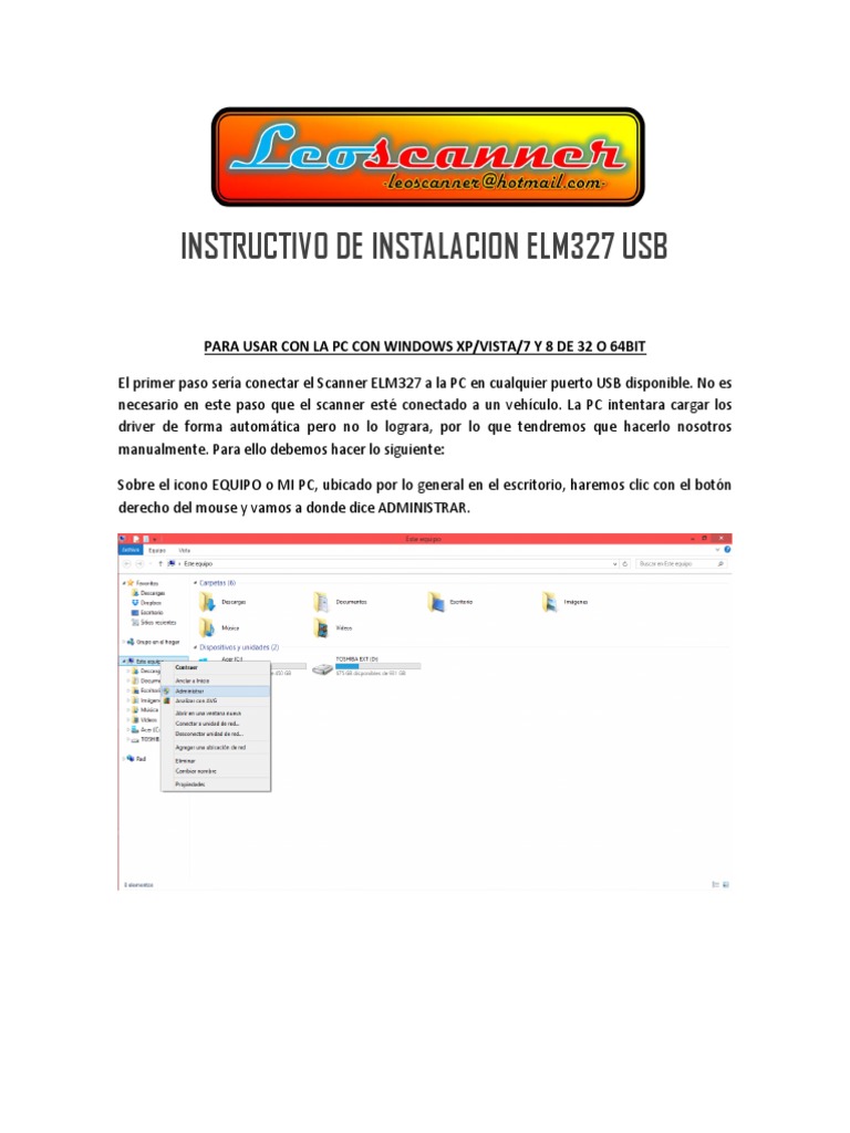 Instructivo de Instalacion Elm327 Usb | PDF