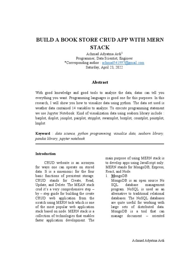 Build A Book Store Crud App With MERN Stack - Web - Development (Uncompleted) | PDF | Java ...