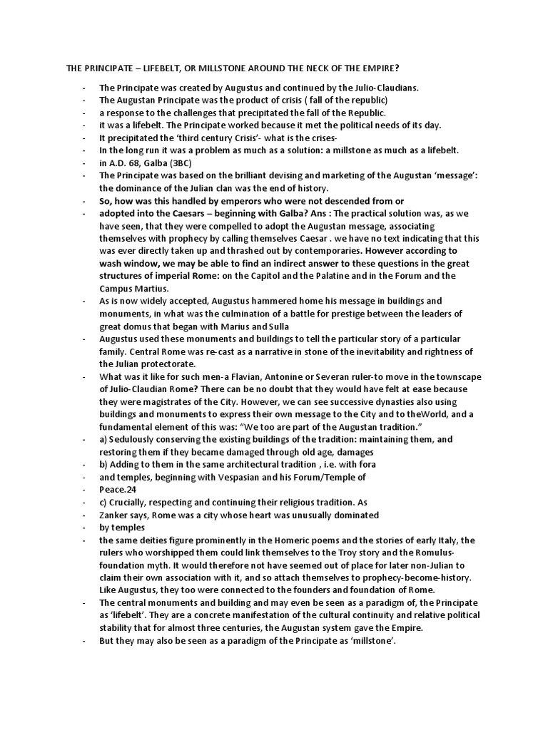 The Principate | PDF | Augustus | Ancient Rome