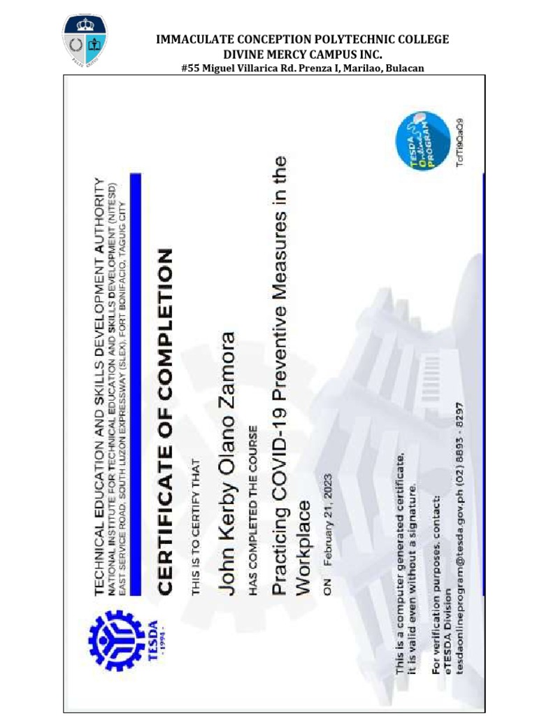 Immaculate Conception Polytechnic College | PDF