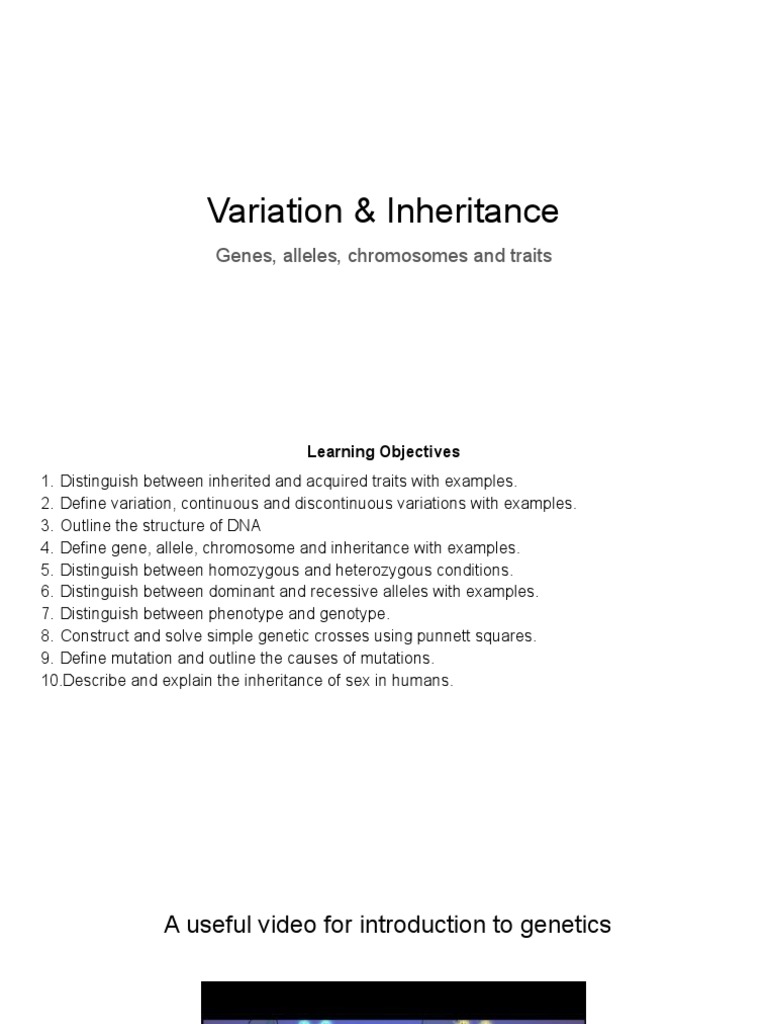 Biology Grade 8 - Variation & Inheritance | PDF | Genotype | Dominance ...