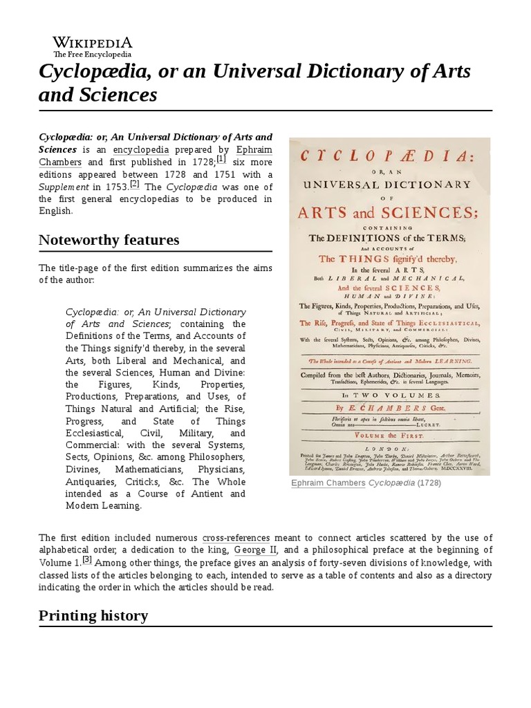 Cyclopædia, or An Universal Dictionary of Arts and Sciences | PDF ...