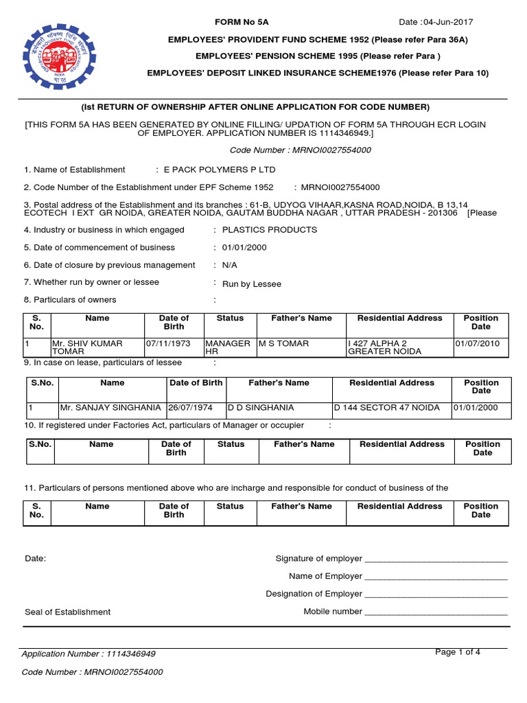 1 Form5a | PDF | Signature