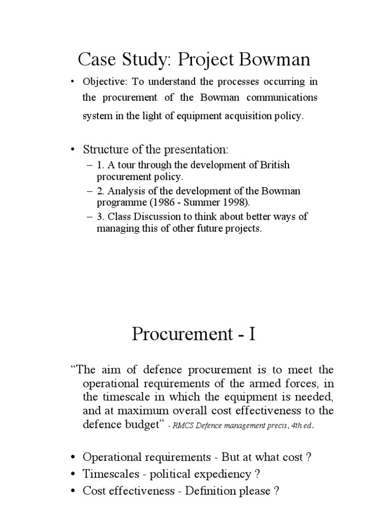 Analysis of the Bowman Communications System | PDF | Military | Procurement
