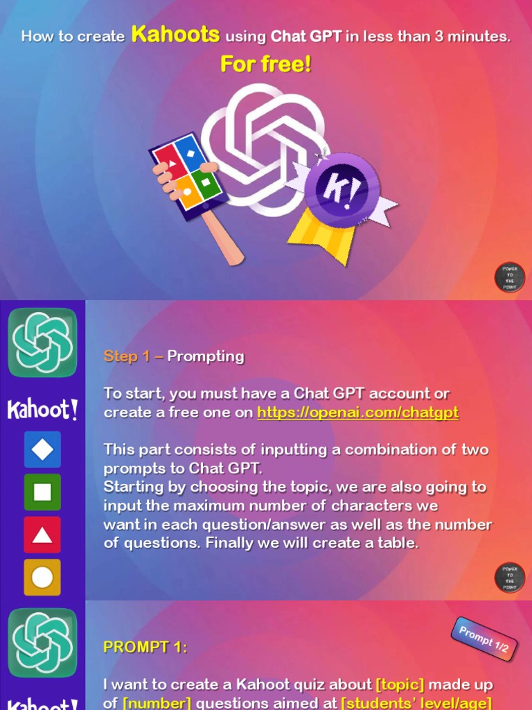 Kahoots For Free!: How To Create Using Chat GPT in Less Than 3 Minutes ...