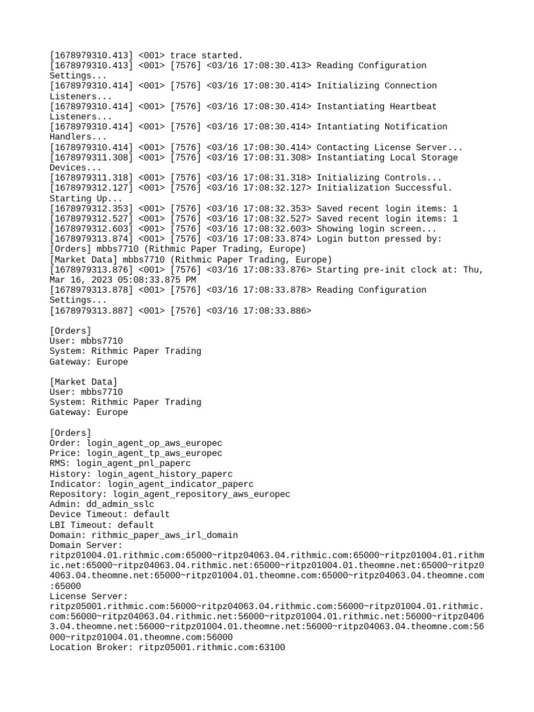 Rithmic Trader Pro Initialization Log | PDF | Public Key Certificate | Microsoft Windows