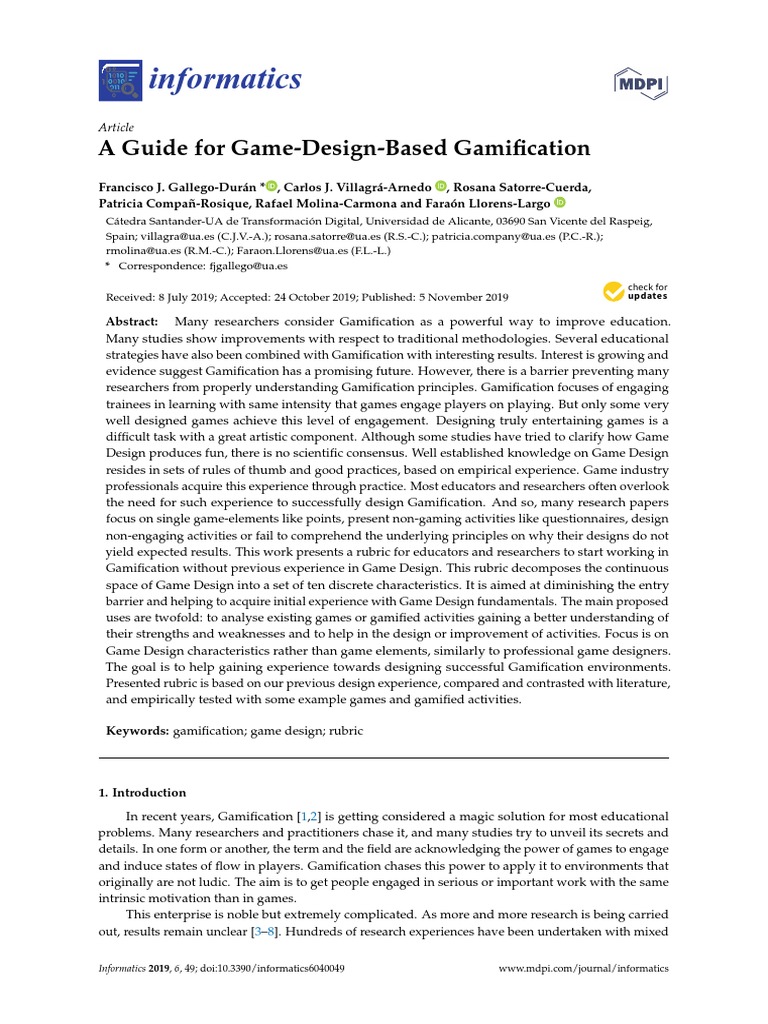A Guide For Game-Design-Based Gamification | PDF | Games & Activities