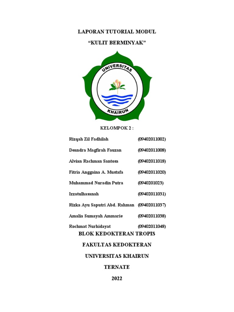 Laporan Tutorial Modul Kulit Berminyak KLP-2 | PDF