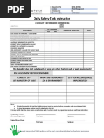 DSTI (Daily Safety Task Instruction) Tem | PDF | Occupational Safety ...