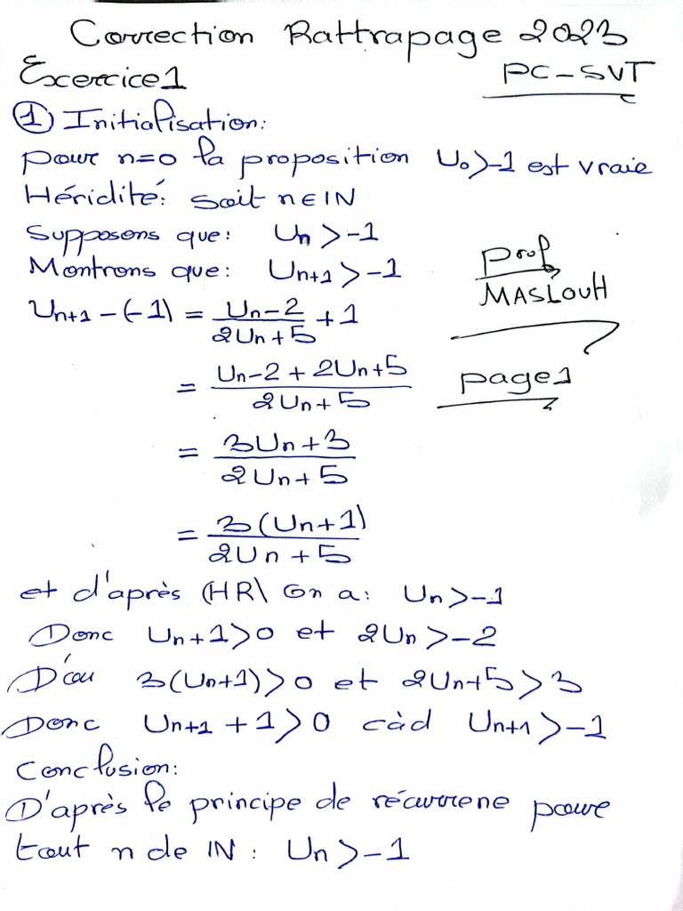 Correction Rattrapage 2023 Math | PDF