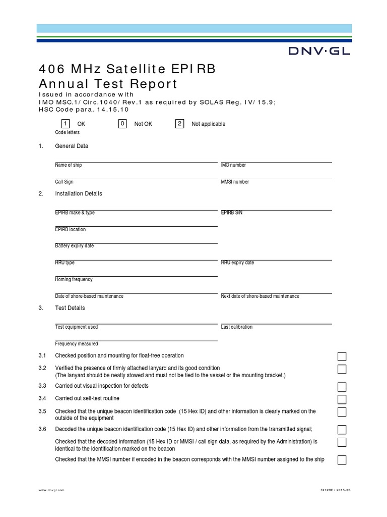 DNV_GL_EPIRB_Annual_Test_Report | PDF