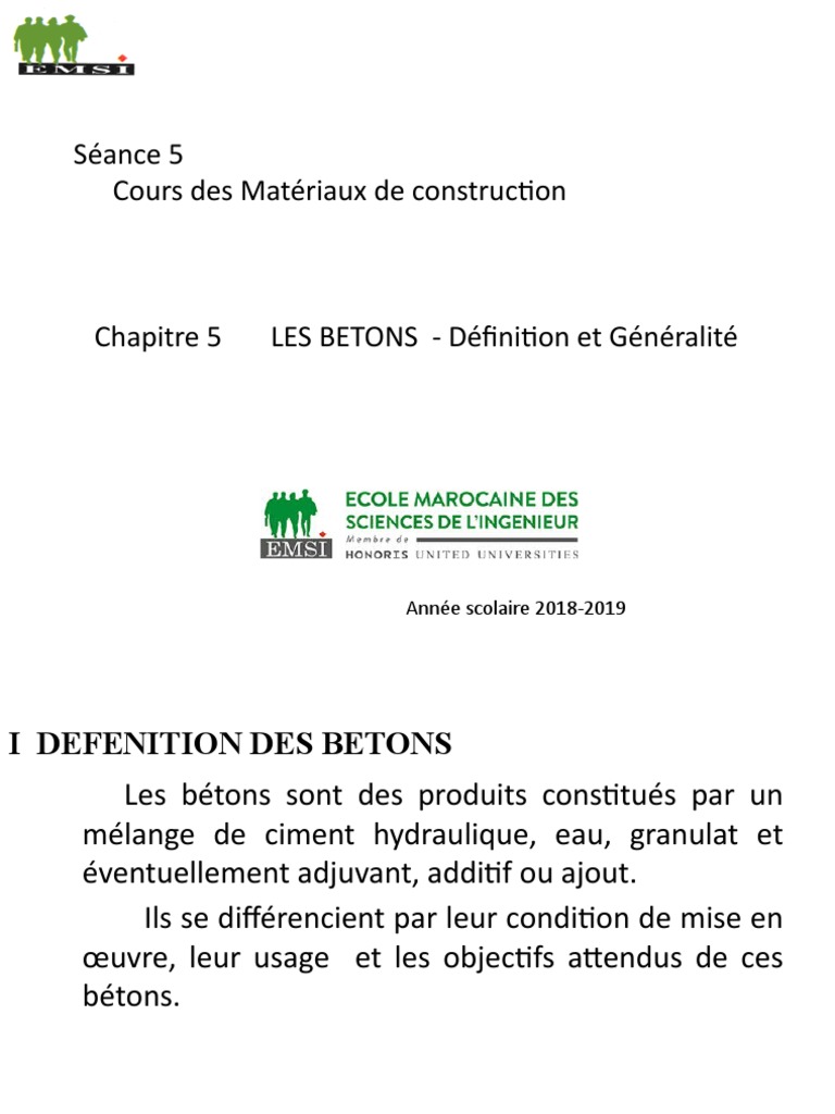 Les BETONS Definition Different Type de Beton | PDF | Béton | Manganèse