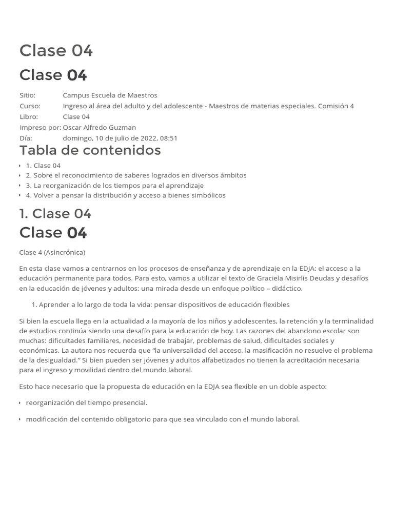 Clase 04 | PDF | Aprendizaje | Enseñando