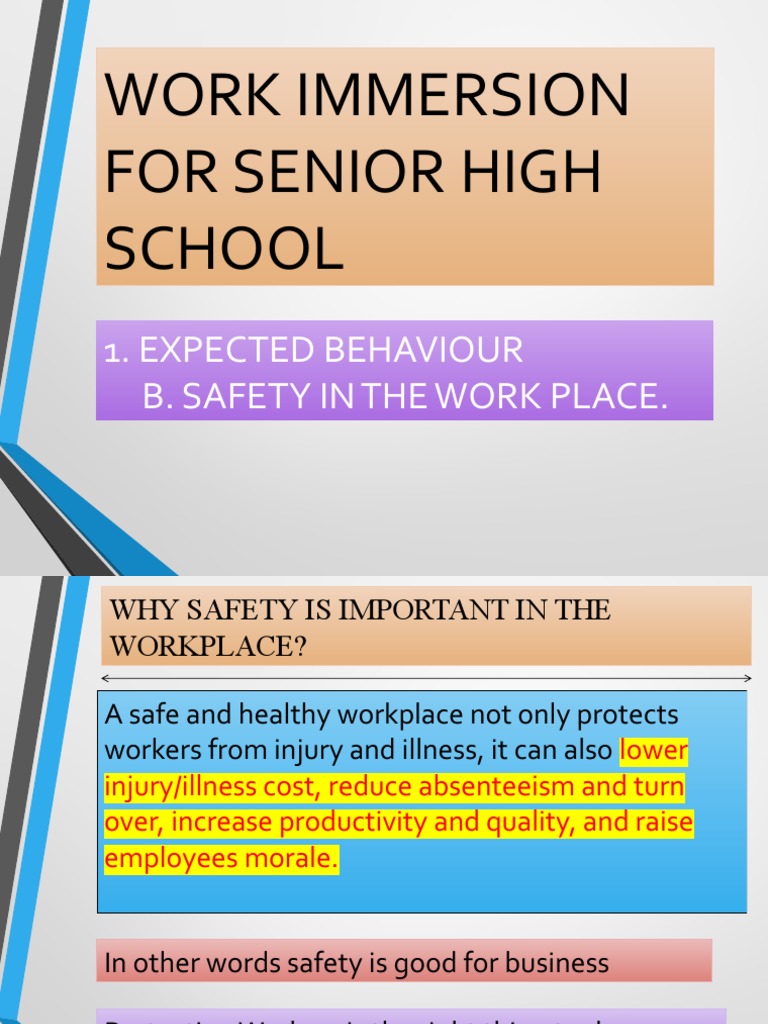 Work Immersion Lesson 1 | PDF