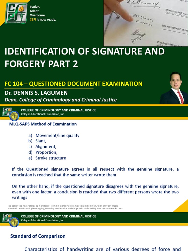 Kyb7dfh9a - Module 6 - Chapter 3 - Identification of Signature and ...