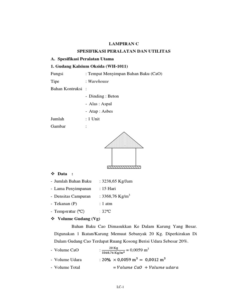 Lampiran C Spesifikasi Alat Fix | PDF | Sains & Matematika