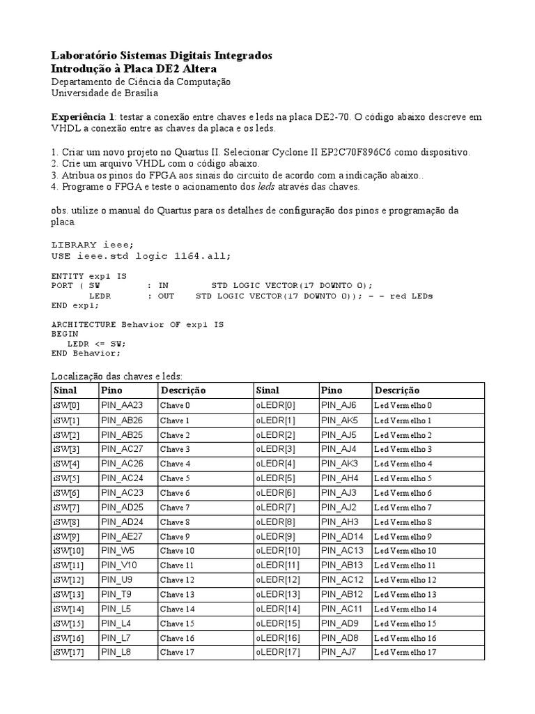 Intro DE2-70 Lab | PDF