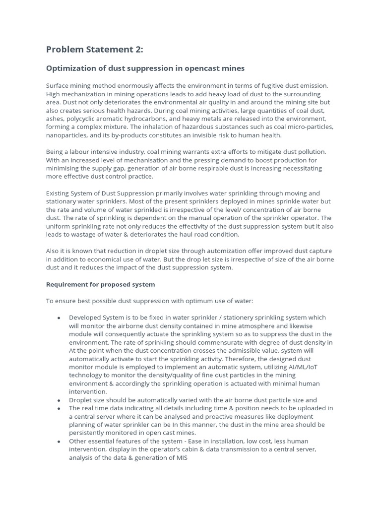 Problem Statement 2 - Hackathon on R&D (CMPDIL)827aaa8 | PDF