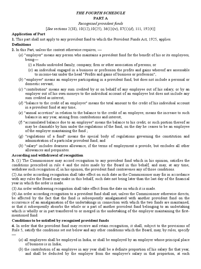 Fourth Schedule | PDF | Employment | Pension
