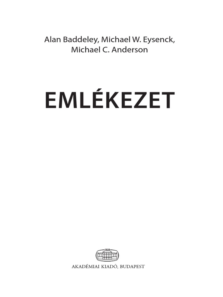 Emlekezet Eysenck Michael Baddeley Alan D Anderson Michael-23797 | PDF