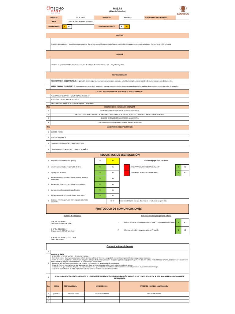 Plan de Transito Mepi - Rev03 | PDF