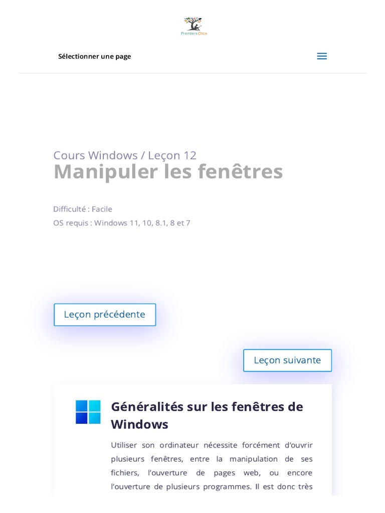 Manipulation des fenêtres sous Windows | PDF