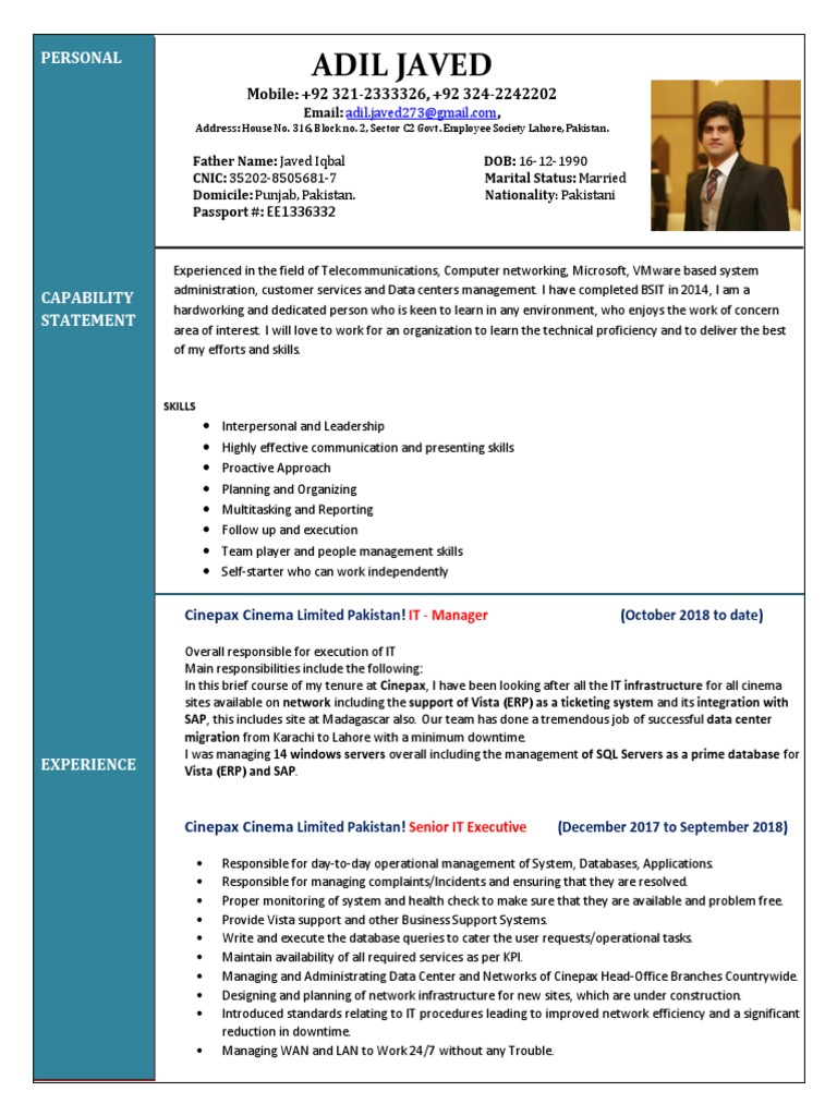 Adil Javed Resume | PDF | Computer Network | Microsoft Windows