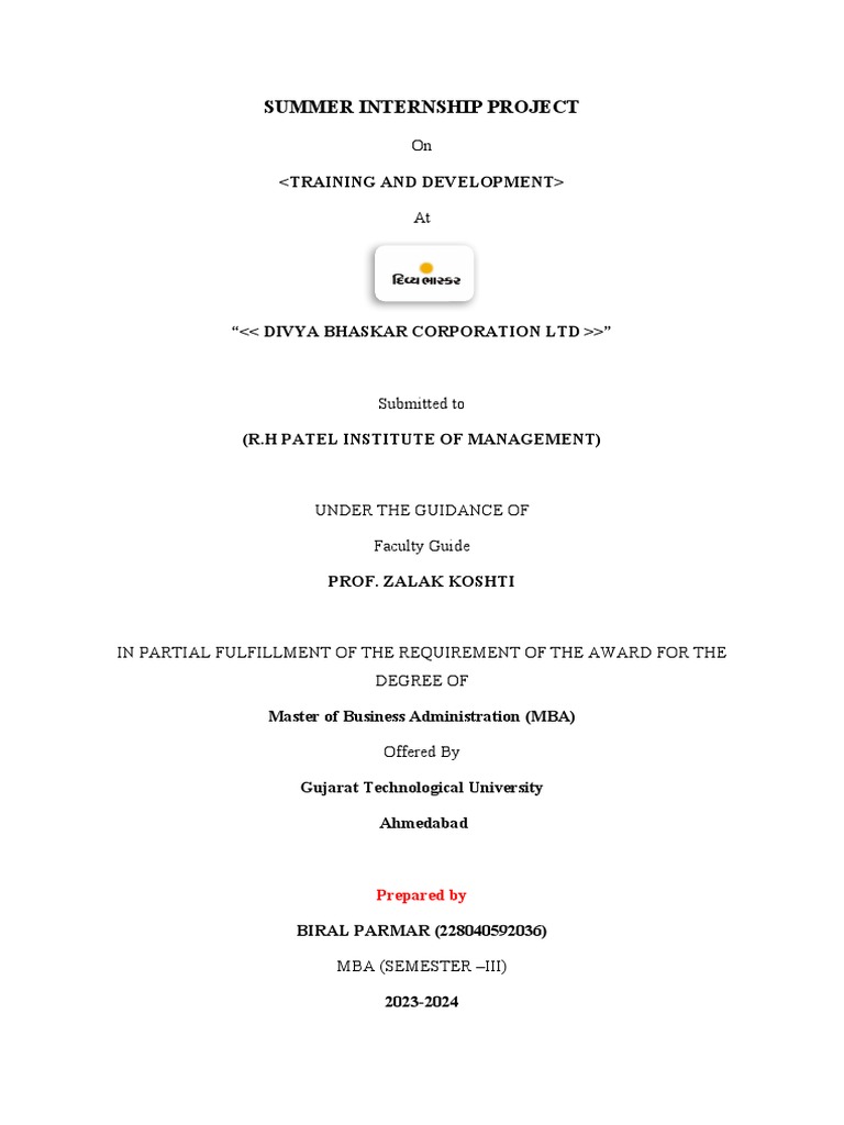 DB Corp Ltd. Project Report | PDF