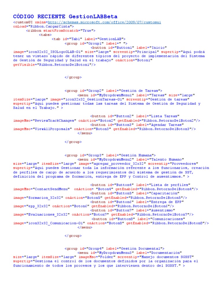 Programacion_Ribbon_GLAB | PDF