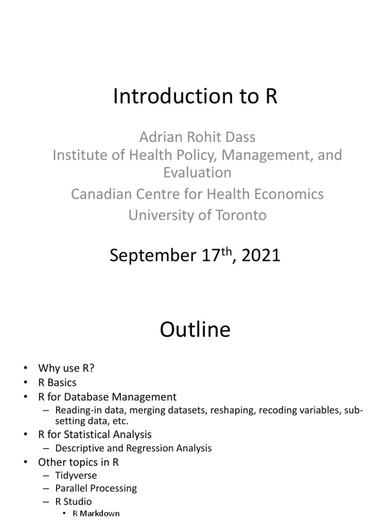 Introduction to R Programming 1691124649 | PDF | Matrix (Mathematics) | Regression Analysis