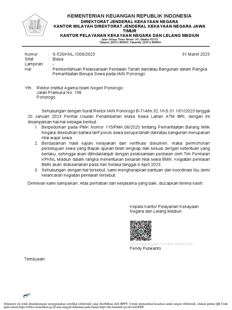 Penilaian Aset Lelang BPR IAIN Ponorogo | PDF