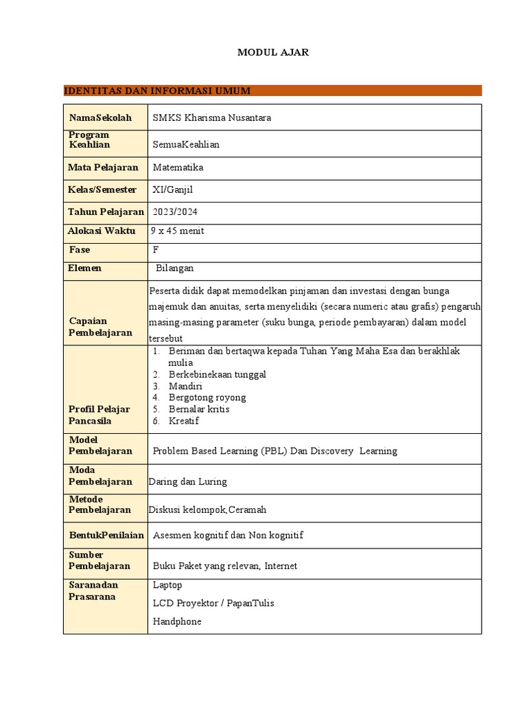 Modul Ajar Bilangan | PDF | Karier & Perkembangan