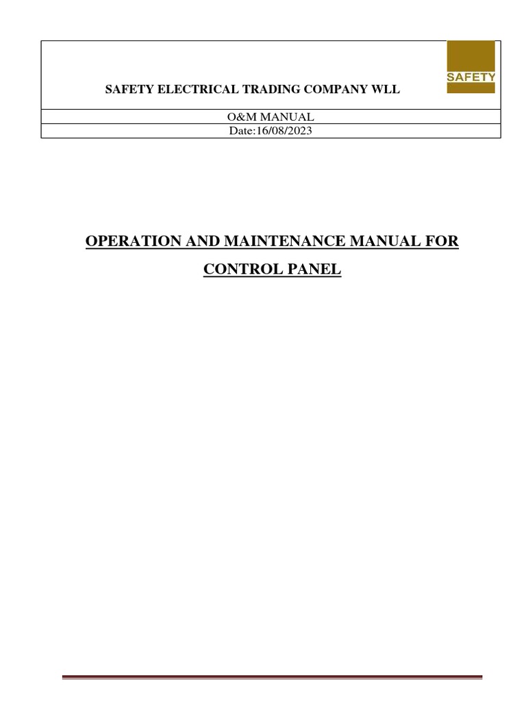 O & Manual Control Panel | PDF | Insulator (Electricity) | Fuse ...