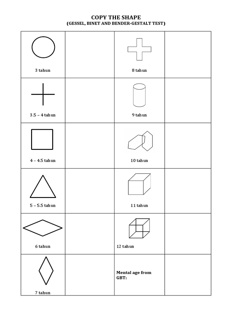 GBT Test - COPY THE SHAPE With Intersecting Pentagon | PDF