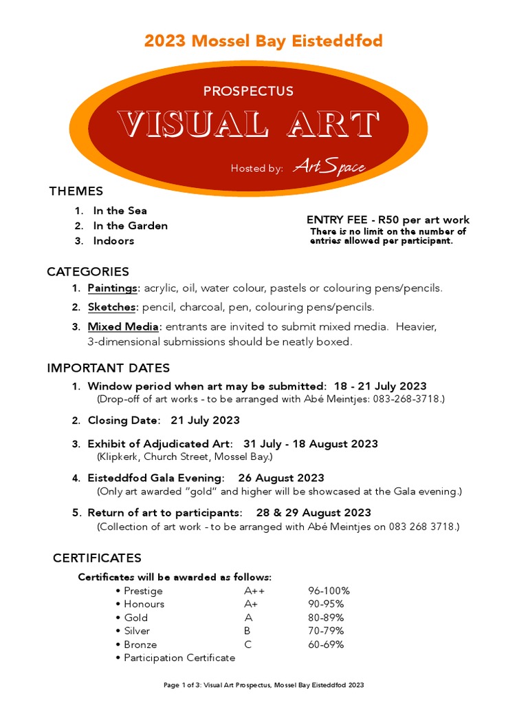 Eisteddfod Visual Art Prospectus 2023 | PDF | The Arts