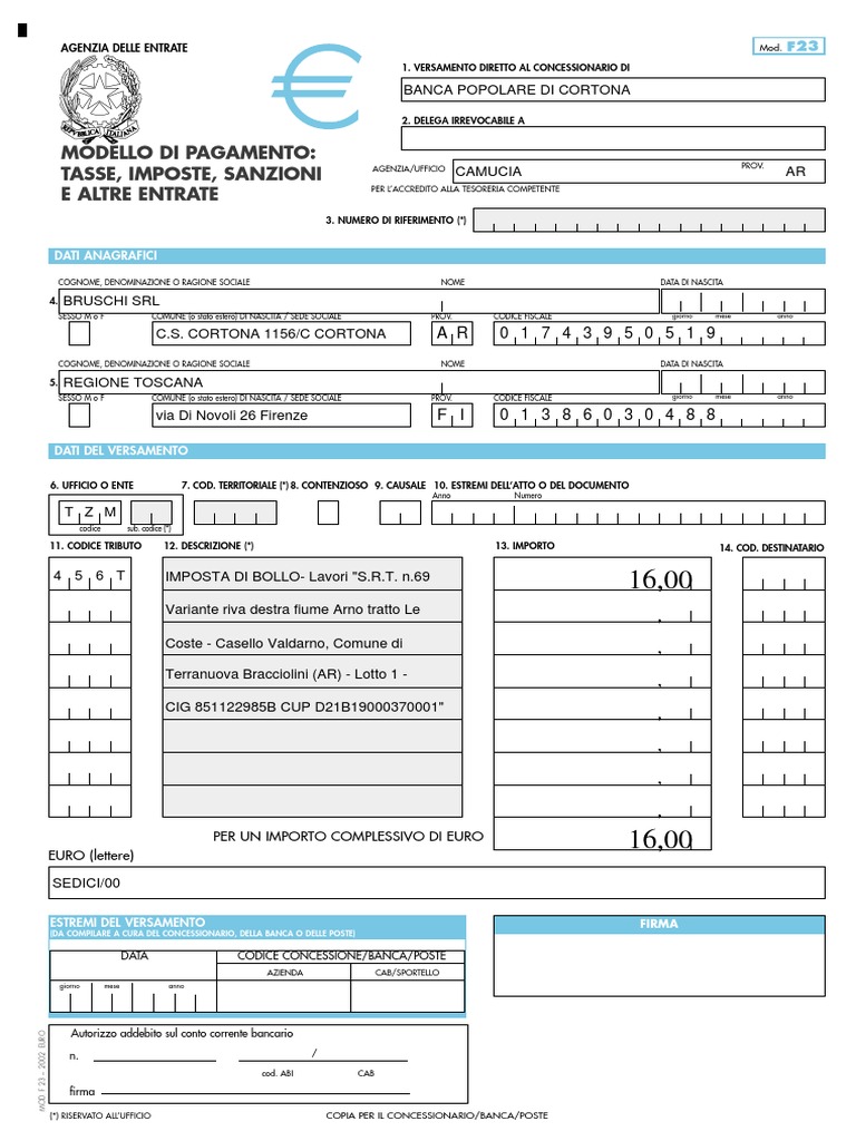 Modello F23 | PDF